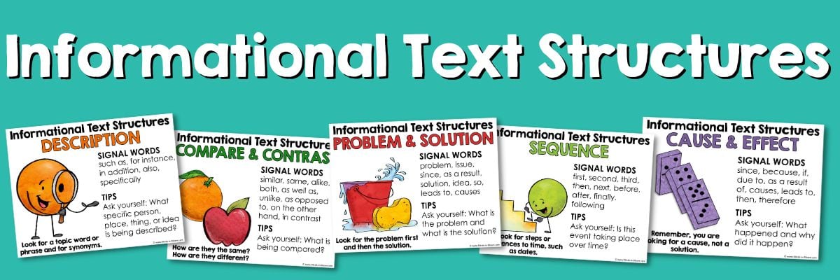 FREE Informational Text Structures Handout and Poster - Minds in Bloom