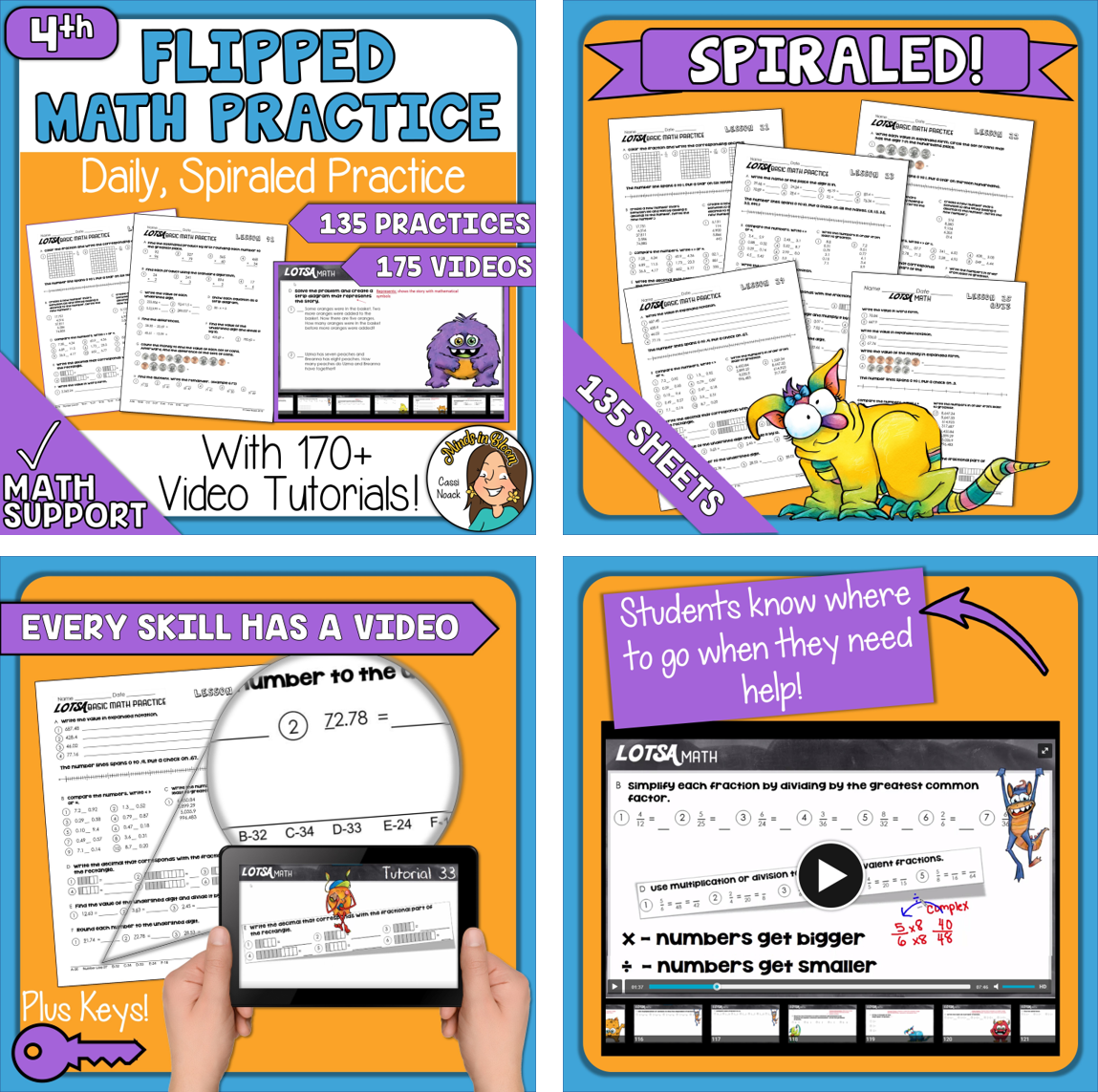 4th Grade Math Daily Spiraled Practice - Minds in Bloom