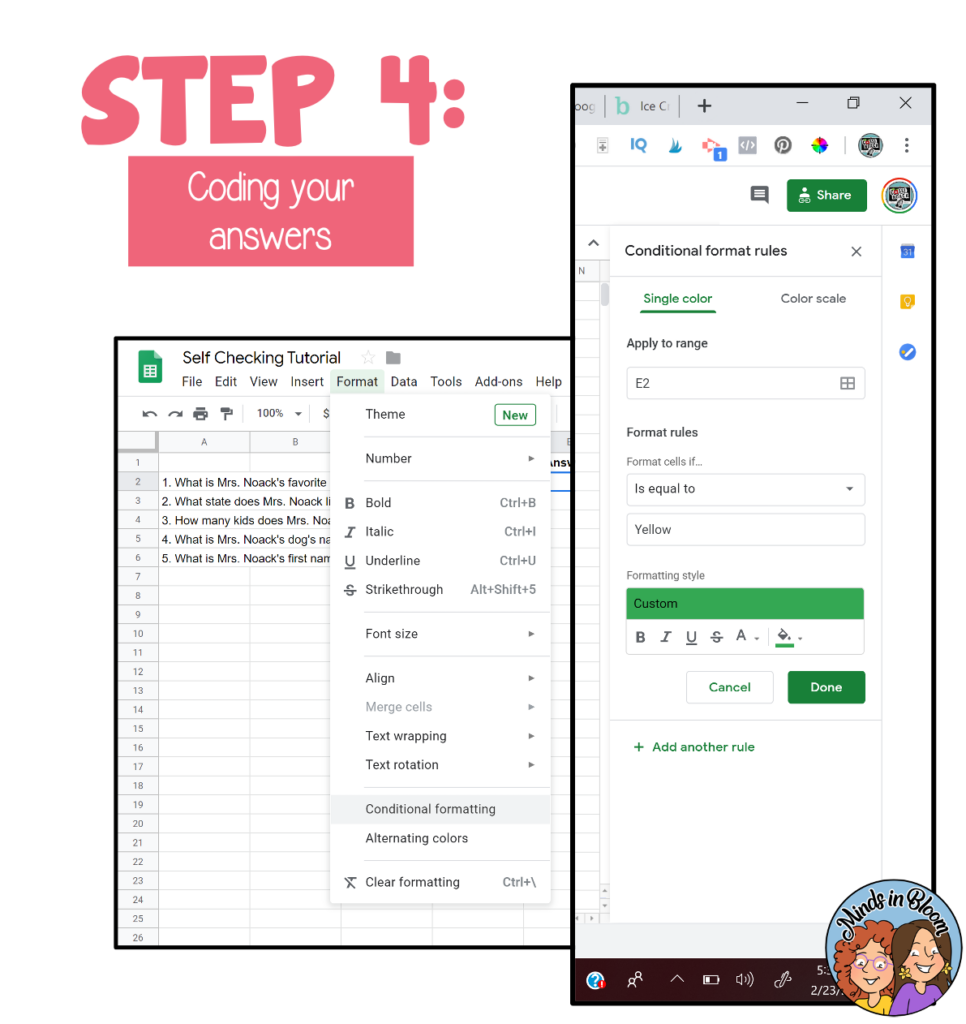 5 Steps to Create Self-Checking Activities with Google Sheets - Minds ...