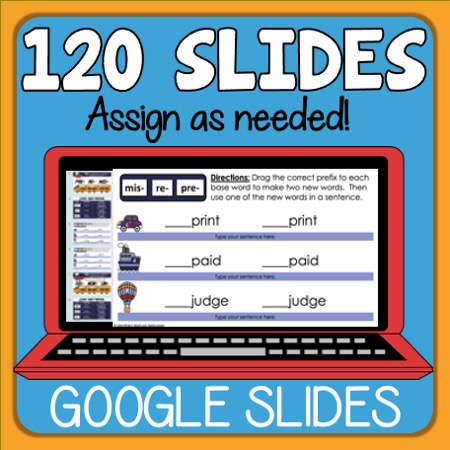 Prefixes Suffixes Roots Worksheets plus Digital Version - Google Slides ...