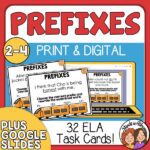 Prefixes Task Cards with Differentiated Response | Print and Google ...