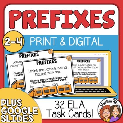 Prefixes Task Cards with Differentiated Response | Print and Google ...