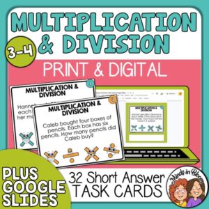 Division Task Cards - Interpreting the Remainder Word Problems + Anchor ...