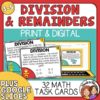 Division Task Cards - Interpreting the Remainder Word Problems + Anchor ...