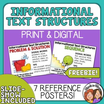 Informational Text Structures Posters Freebie - Description, Sequence, & more! - Minds in Bloom