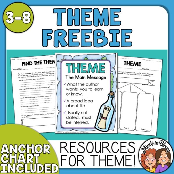 Theme Freebie! Graphic Organizer, Anchor Chart, & Worksheet - No Prep ...