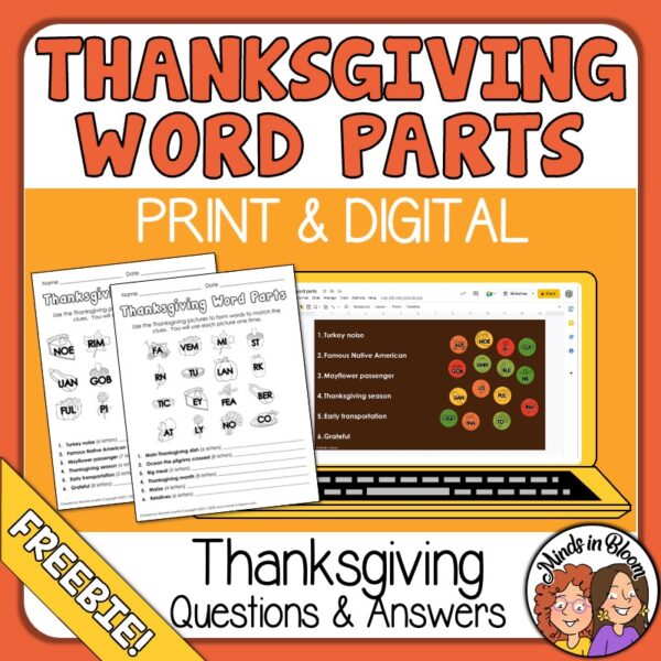 Thanksgiving Word Activity - FREEBIE! - No-Prep Printables and Google ...