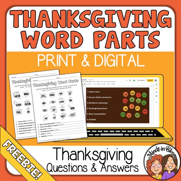 Thanksgiving Word Activity - FREEBIE! - No-Prep Printables and Google ...