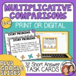 Multiplicative Comparison Word Problem Task Cards Multiplication Story ...