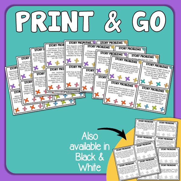 Multiplicative Comparison Word Problem Task Cards Multiplication Story ...