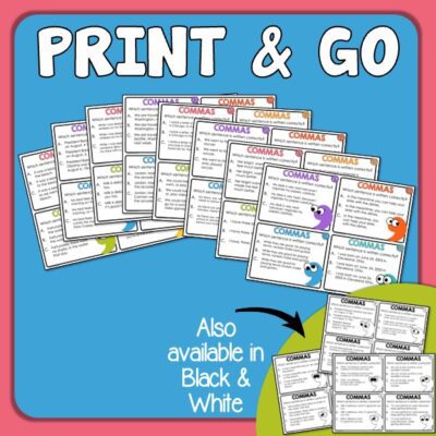 Comma Task Cards (Multiple Choice) Print or Digital Google Slides ...