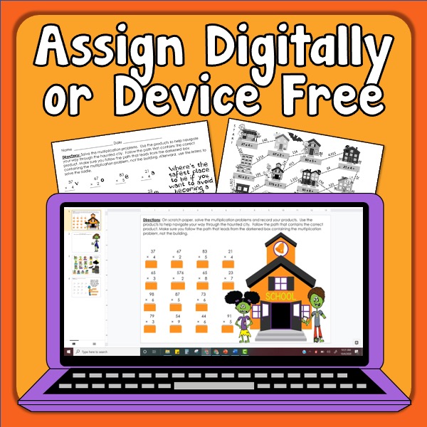 Halloween Math Activity - Single Digit Multiplication - Google Slides ...