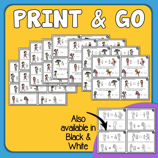Finding Common Denominators Task Cards - Print & Digital Google Slides ...