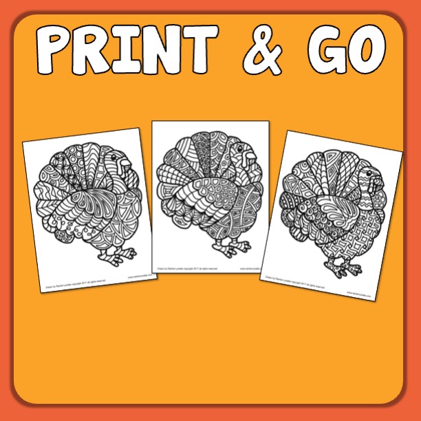 FREE Turkeys to Color! Great for Thanksgiving & Anytime in Fall! Print ...