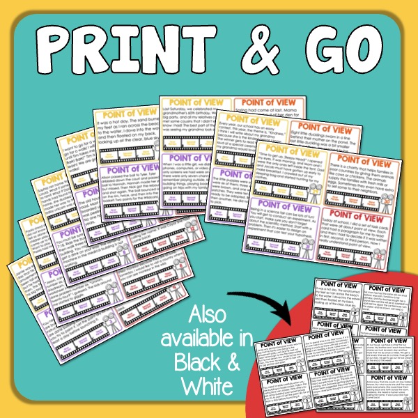 Point of View Task Cards - Beginner Set 1 Print & Digital Google Apps ...