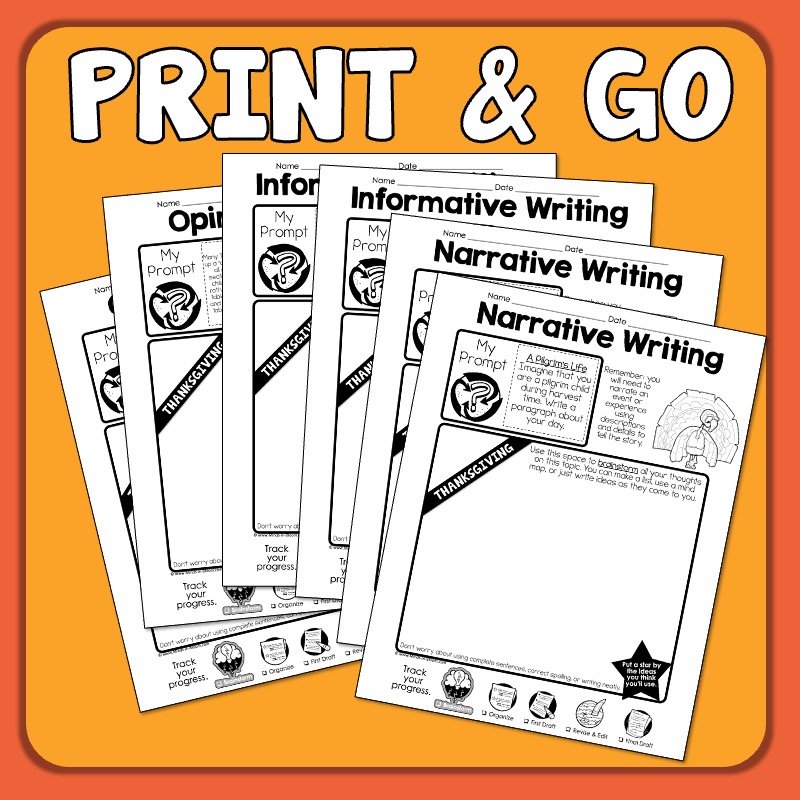 FREE Thanksgiving Paragraph Writing- Prompts for Opinion, Informative ...