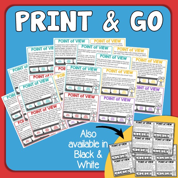 Point of View Task Cards - Advanced Set 2 Print & Digital Google Slides ...