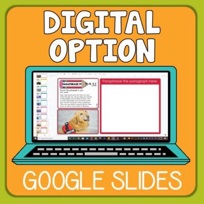 Paraphrasing Task Cards Advanced Set for Grades 4-8 with Google Slides ...