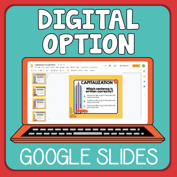 Capitalization Practice Task Cards | Print & Google Slides - Minds in Bloom