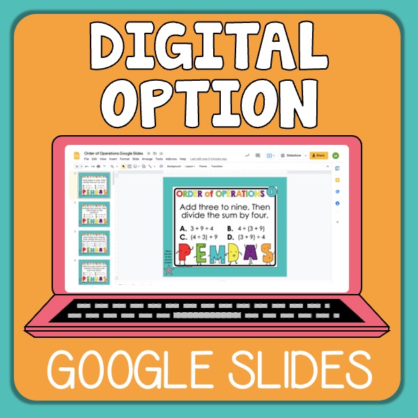 Order of Operations & Algebraic Expressions Task Cards (Multiple Choice ...