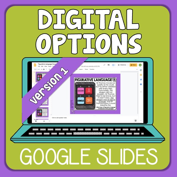 Figurative Language Task Cards Multiple Choice Print & Digital Google ...