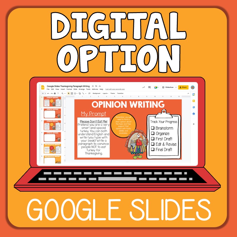 FREE Thanksgiving Paragraph Writing- Prompts for Opinion, Informative ...