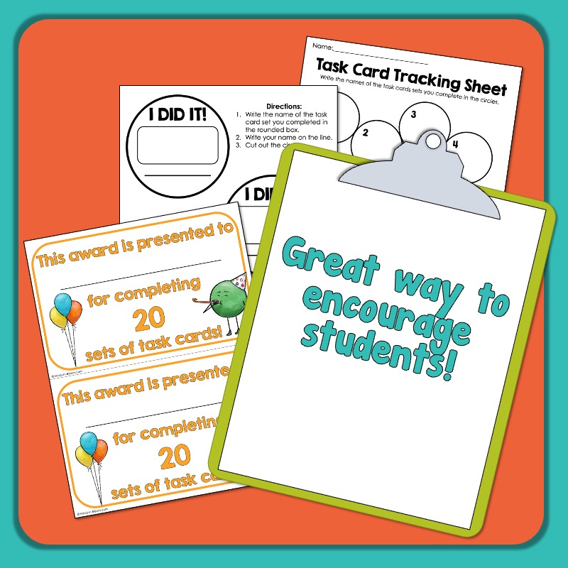 Task Card Tracking Sheets and Award Certificates - FREEBIE - Minds in Bloom