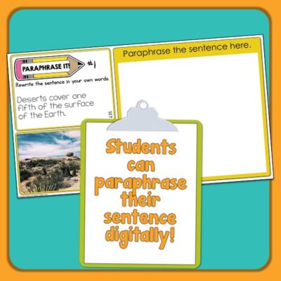 Paraphrasing Task Cards Beginner Set for Grades 2-4 with Google Slides ...