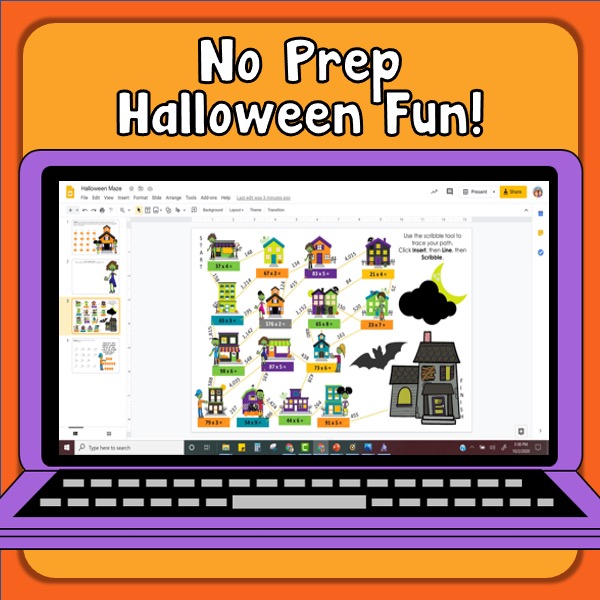 Halloween Math Activity - Single Digit Multiplication - Google Slides ...