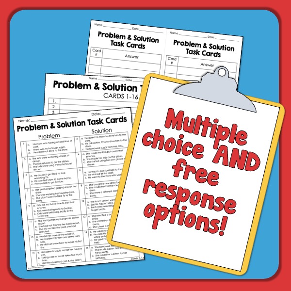 Problem and Solution Task Cards | Print & Digital Google Slides | with ...