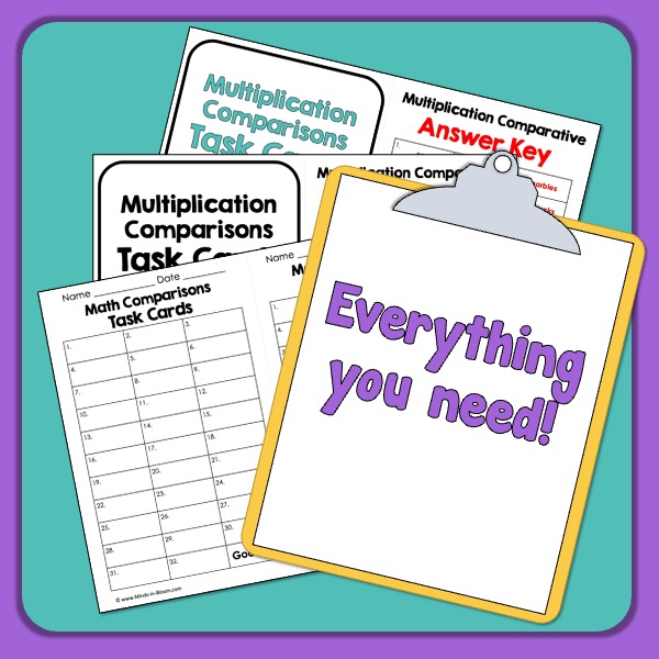 Multiplicative Comparison Word Problem Task Cards Multiplication Story ...