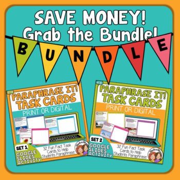 Paraphrasing Task Cards Beginner Set for Grades 2-4 with Google Slides ...