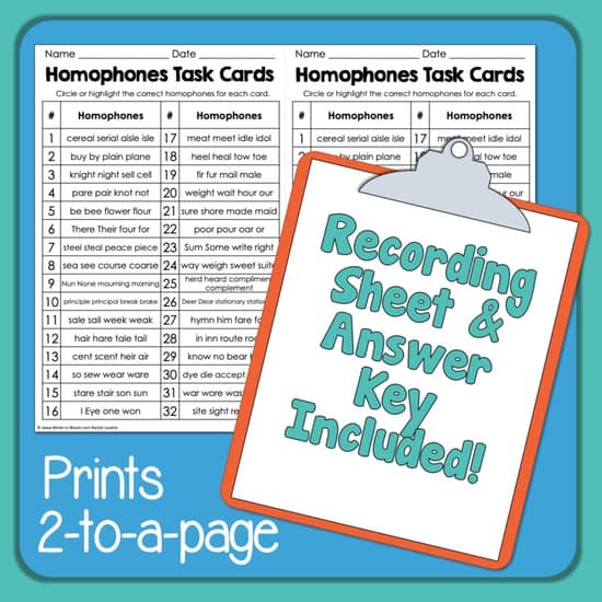 Homophones Task Cards (Drag & Drop) | Print & Digital with Google ...