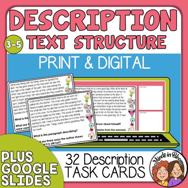 Description Text Structure Task Cards Print Digital With Google Slides Minds In Bloom