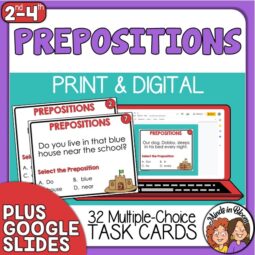 Prepositions Task Cards (Beginners Set - Multiple Choice) | Print ...
