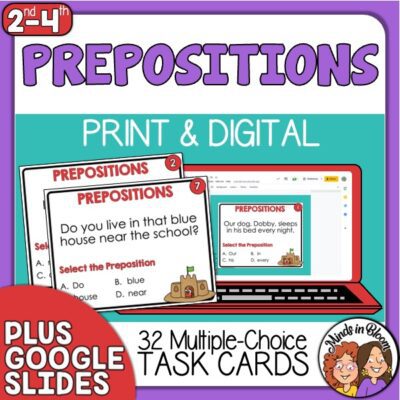 Prepositions Task Cards (Beginners Set - Multiple Choice) | Print ...