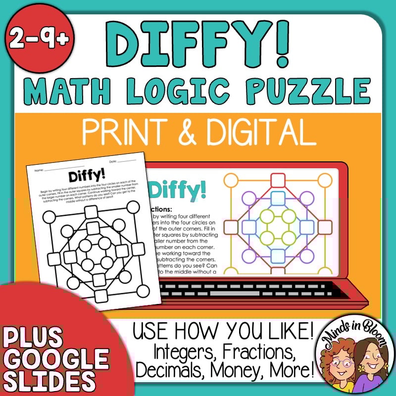 Diffy - Fun Math Logic Puzzle with Integers, Fractions, Money, & More ...