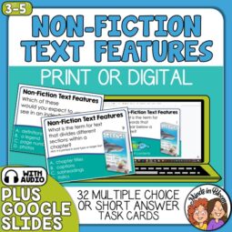 Informational Text Features (Non-Fiction) Task Cards - Print & Digital ...
