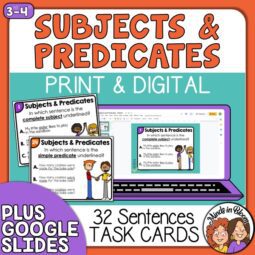 Subject & Predicate Task Cards | Complete and Simple | Print and ...