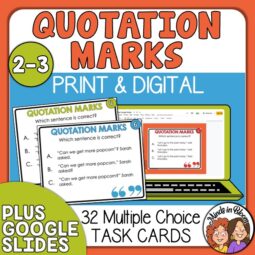 Quotation Marks Task Cards (32 Dialog Questions) - with Google Slides ...