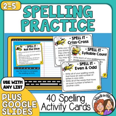 Spelling Activities Task Cards 40 Activity Cards for Any List with ...