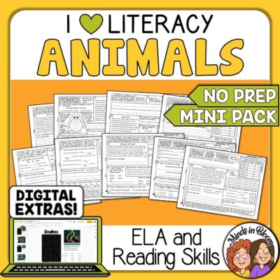 I Love Literacy! (Animal Themed Mini-Pack) - ELA & Reading Skills ...