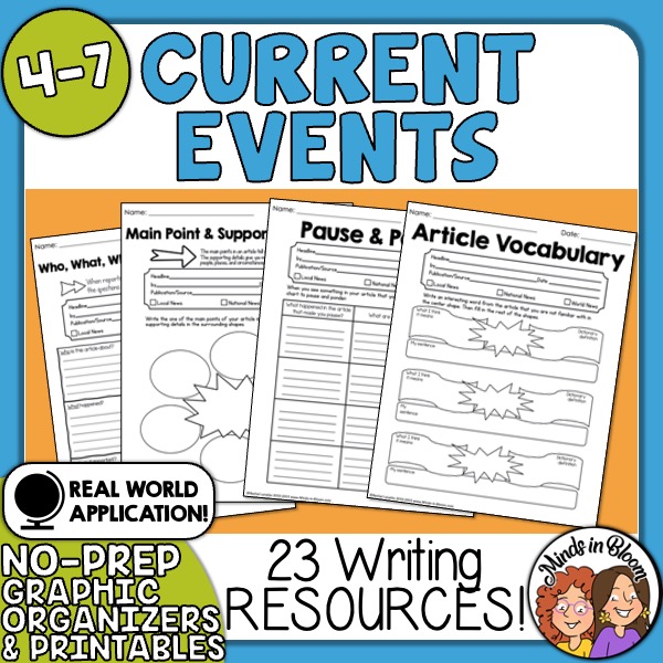 Informational Text - BUNDLE (No-Prep Worksheets, Current Events, Close ...