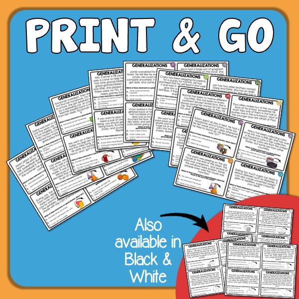 Making Generalizations Task Cards with Google Slides - Minds in Bloom