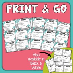 Idiom Task Cards (Set 1) | Print & Digital | Figurative Language ...
