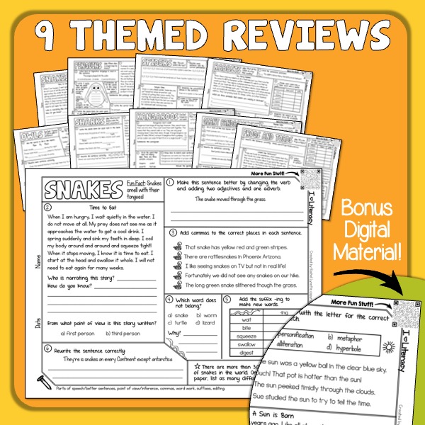 I Love Literacy! (Animal Themed Mini-Pack) - ELA & Reading Skills ...