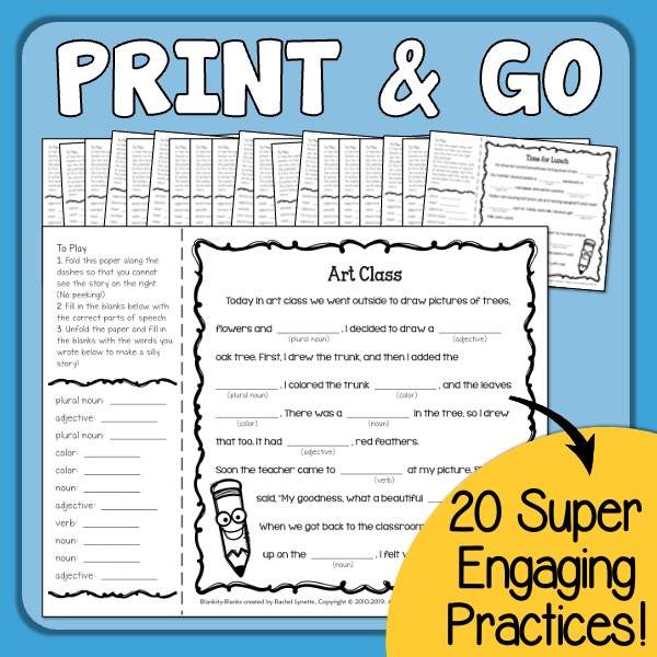 Blankity-Blanks - Parts of Speech Fun (Similar to Mad Libs) | Print and ...