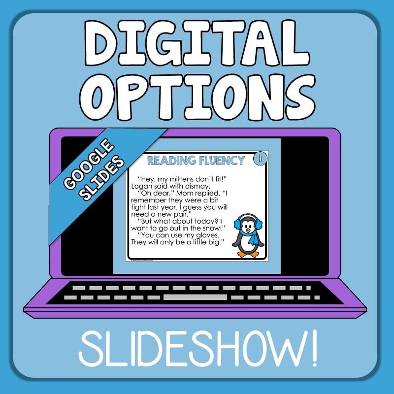 Reading Fluency Task Cards - for Winter - Fun Read Aloud Passages for ...