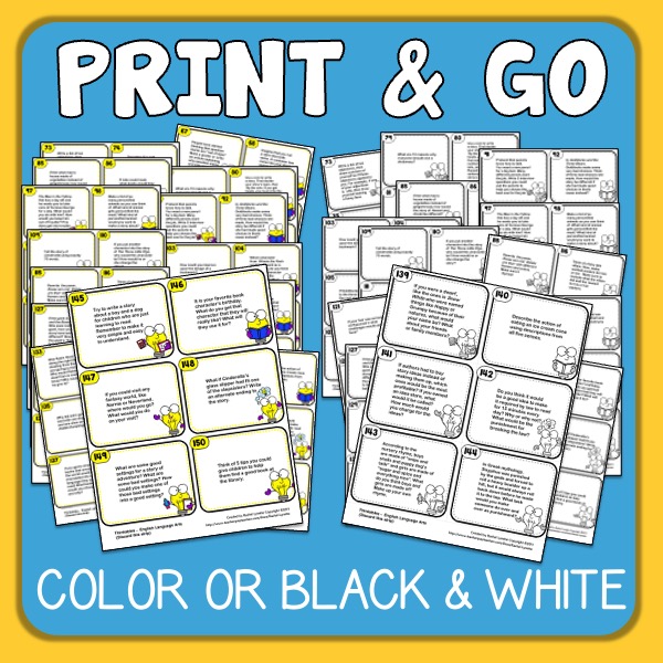 Early Finishers Task Cards for ELA - Creative & Critical Thinking ...