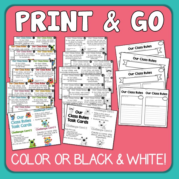 Our Class Rules - Task Cards for Learning Class Rules | Print & Digital ...